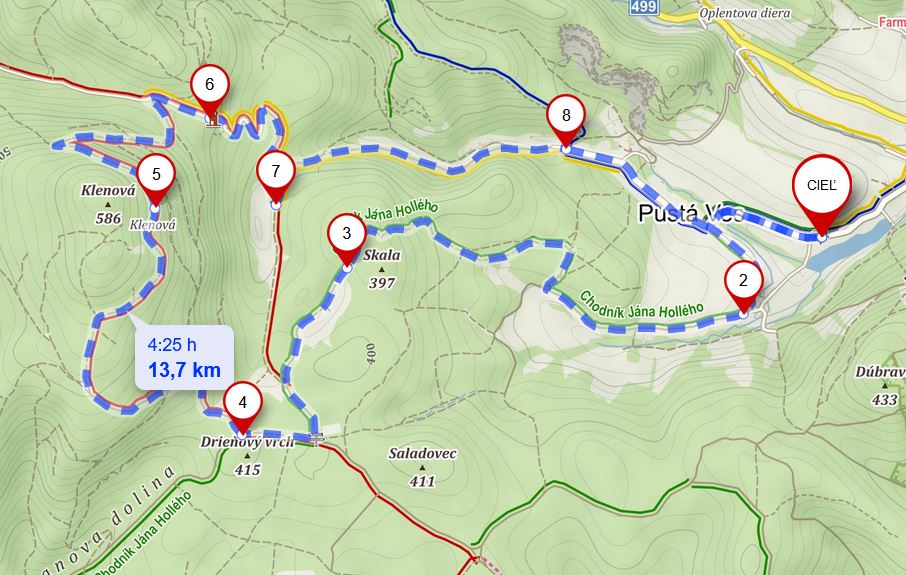 Turistická vychádzka Pustá Ves - Klenová - Oficiálna stránka obce Prášník